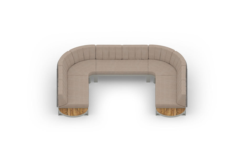 MUNIA MO U-SHAPE Outdoor Modular Lounge Configuration 3 (Teak)